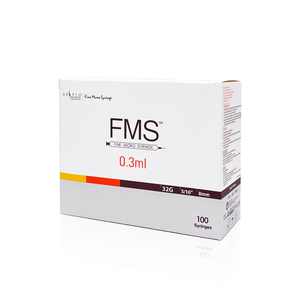 FMS Micro Syringe 32G × 8 mm – Pre-Attached Needle – Clinic Supply